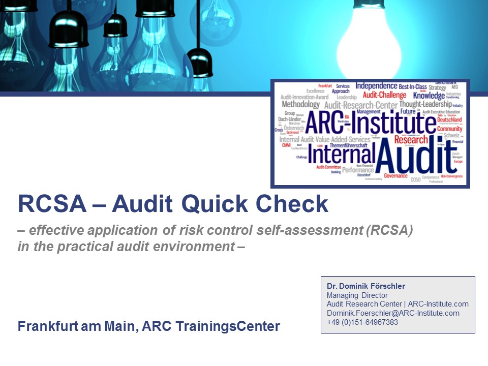 RCSA – Audit Quick Check - Interne Revision Training